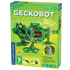 thames & kosmos geckobot stem experiment kit | build a wall-climbing robot & 6 other mechanical creations | explore the physics of air pressure & suction | difficulty level: advanced