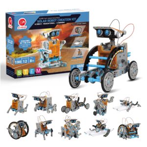 12-in-1 solar robot toys stem education activites kits for kids 8-12 190 pieces building sets