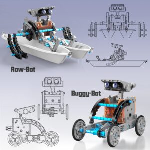 12-in-1 Solar Robot Toys STEM Education Activites Kits for Kids 8-12 190 Pieces Building Sets