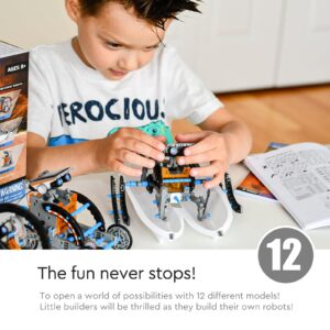 12-in-1 Solar Robot Toys STEM Education Activites Kits for Kids 8-12 190 Pieces Building Sets