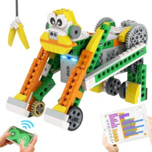 apitor 20-in-1 stem building robot kit toys gifts for kids 6 7 8 9 10 11 12+ years old, app-enabled programmable remote control robots, educational coding building kit birthday for kids boys girls