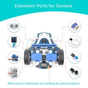 ELECFREAKS microbit Mini Cutebot Kit Compatible with BBC Micro:bit V2 and V1, DIY Programmable Robot Car Kit, STEM Educational Project, Graphical Makecode Coding Car(Without Micro:bit and AAA Battery)