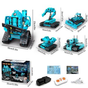 HOGOKIDS 5 in 1 RC Robot Building Set - APP & Remote Control Rechargeable Building Toys | Educational STEM Project for Kids Kit Gift for Boys Girls Age 6-12+ Year Old (444 PCs)