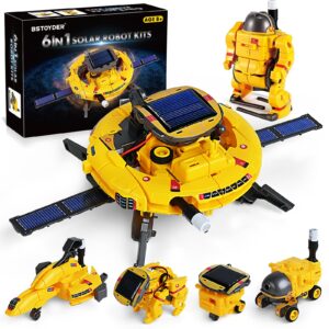 6 in-1 stem projects for kids ages 8-12, solar robot space toys gifts for kids 8 9 10 11 12 13 years old, educational building science experiment kits, diy birthday gift for boy, girl, teens