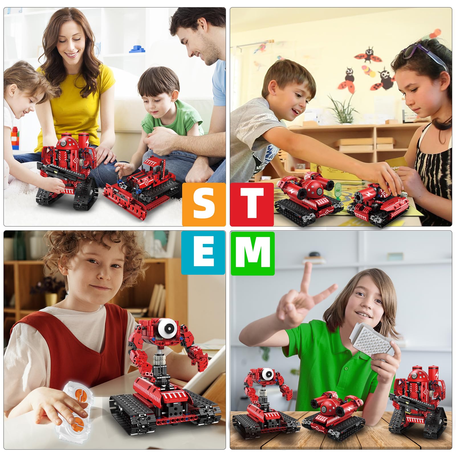 Suplanet STEM Robot Toys for Kids Ages 8-14, 5-in-1 Remote Control and APP Programmable Robot Toys - 495 Pcs DIY Building Science Educational Kit, Building Block Birthday Gift for Teen Boys Girls