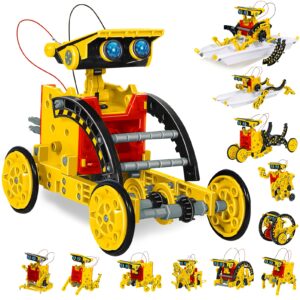 solar robot toys for kids ages 8-12, 12-in-1 stem projects science kits for 8-13 9 10 11 year old teen boys girls, 190pcs diy building experiment education sets, christmas birthday gifts ideas.