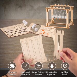 STEM Science Kits for Kids Ages 8-12, Wood Crafts Building Kits for Boys 6-8, Science Experiment Projects, Wooden Puzzles 8-10-12, Engineering Model Kit, STEM Toys for 7+ 8 9 10 12 14 Years Old