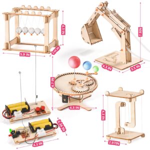 STEM Science Kits for Kids Ages 8-12, Wood Crafts Building Kits for Boys 6-8, Science Experiment Projects, Wooden Puzzles 8-10-12, Engineering Model Kit, STEM Toys for 7+ 8 9 10 12 14 Years Old