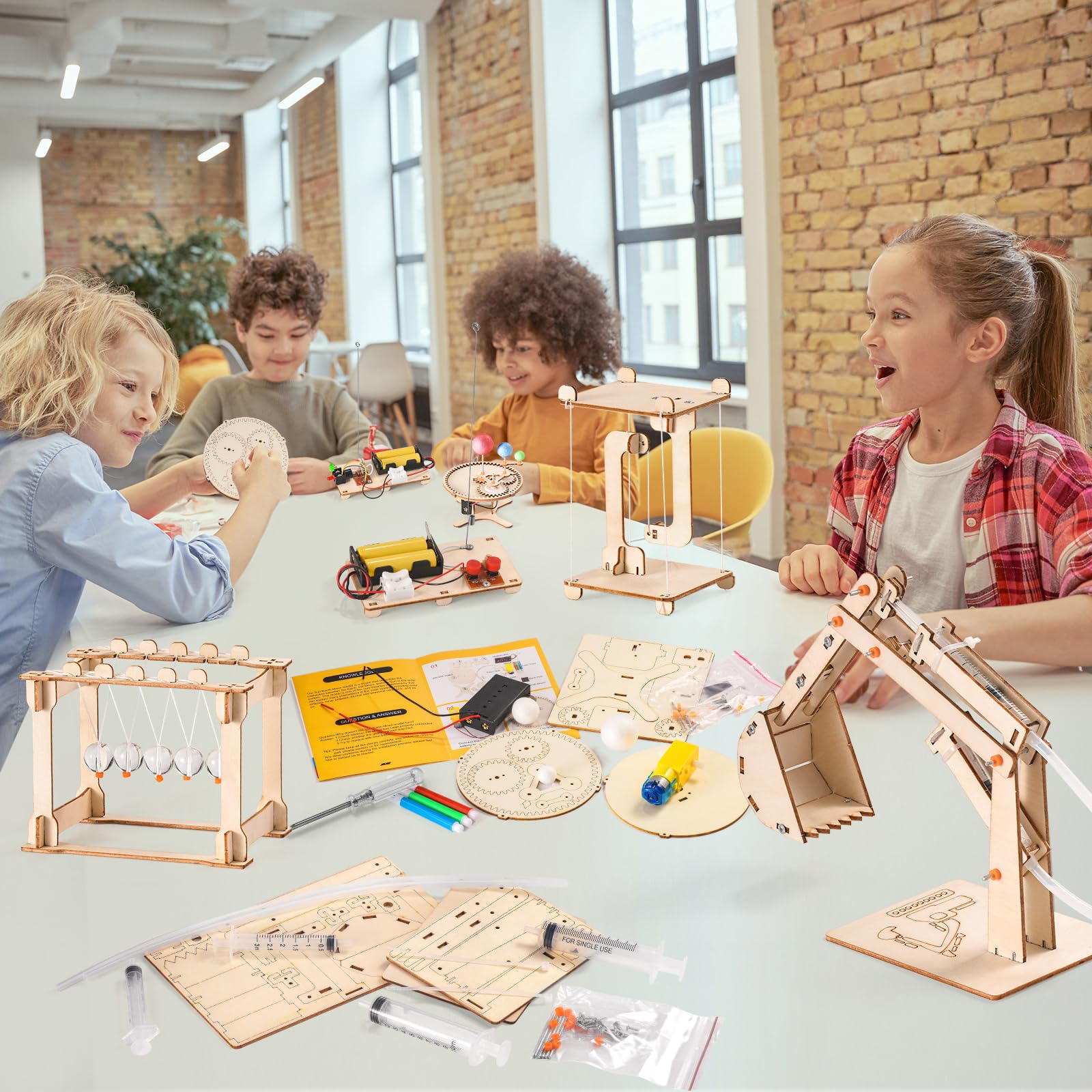 STEM Science Kits for Kids Ages 8-12, Wood Crafts Building Kits for Boys 6-8, Science Experiment Projects, Wooden Puzzles 8-10-12, Engineering Model Kit, STEM Toys for 7+ 8 9 10 12 14 Years Old