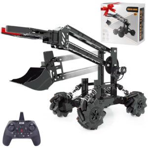 vanlinny robot arm kit and remote control excavator,3 in 1 science kits with 4-dof robotic car,electronic programming toy for kids age 8+,promotes stem interest in science,birthday gifts for boy/girl.