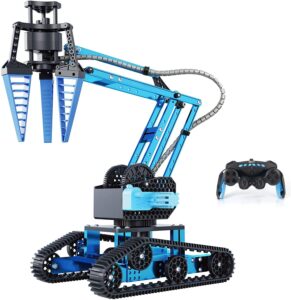 top race 15 channels 2.4g remote control robot arm | diy 151 pcs electronic rc toys educational | alloy metal mechanical robotic arm building kit | take apart stem hobby gift toy for kids 8+ & adults