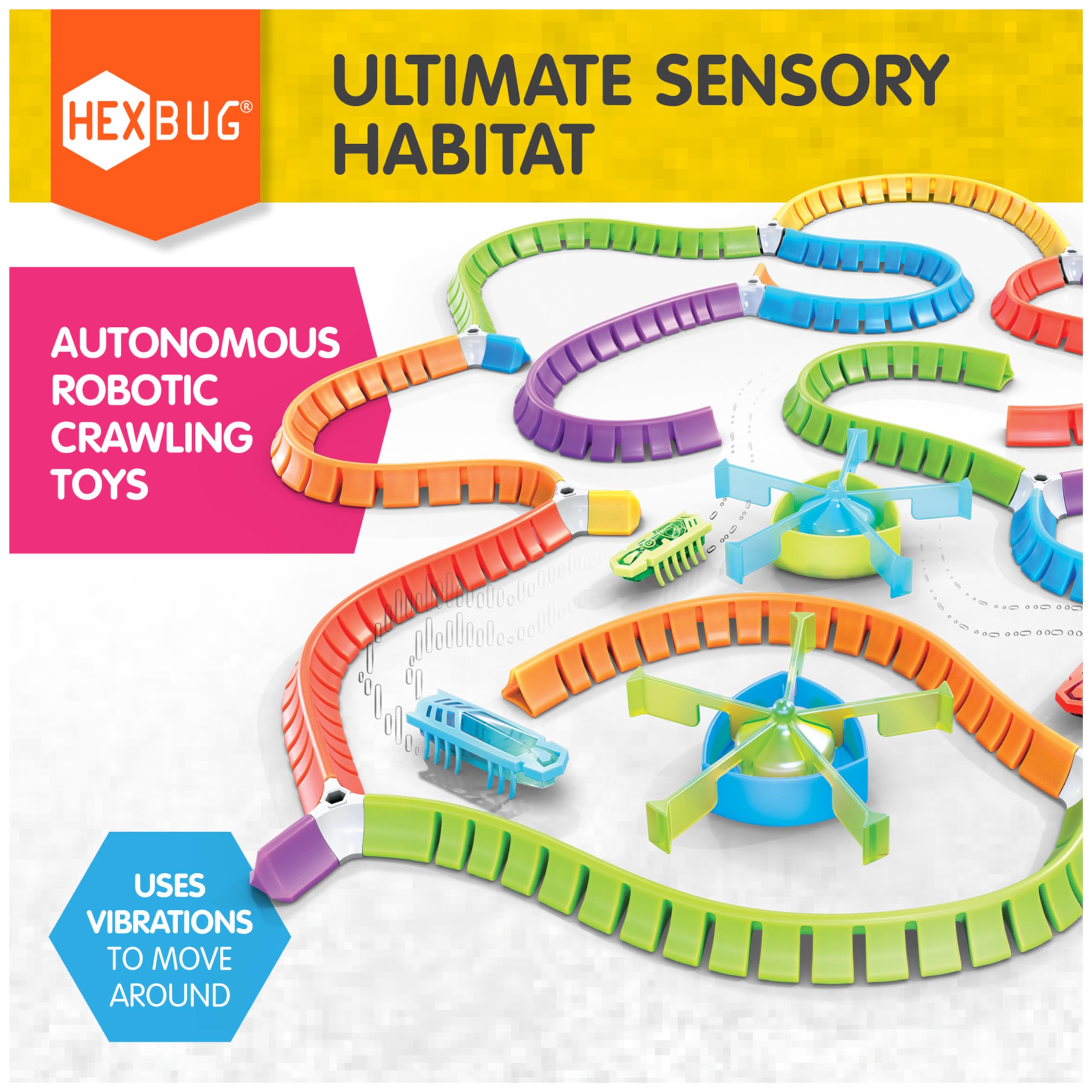 HEXBUG Nano Zone, Sensory Toys for Kids & Cats with Over 60 Pieces & 5 Nano Bugs, STEM Kits & Mini Robot Toy for Kids Ages 3 & Up, Batteries Included