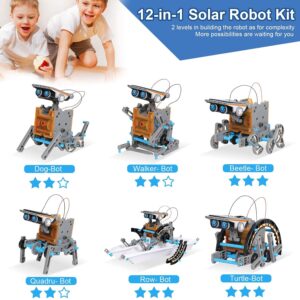 Science Kits for Kids Age 8-12 Solar Robot Kit Learning Building STEM Toys Experiments Projects for Kids 6-8, Educational Solar Robot Toy for 8 9 10 Year Old Boys Girls Christmas Birthday Gifts