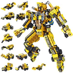 vatos stem building toys, 573 pcs robot stem toys for 6 year old boys 25-in-1 engineering building bricks construction vehicles kit building blocks best gifts for kids aged 6 7 8 9 10 11 12 yr old