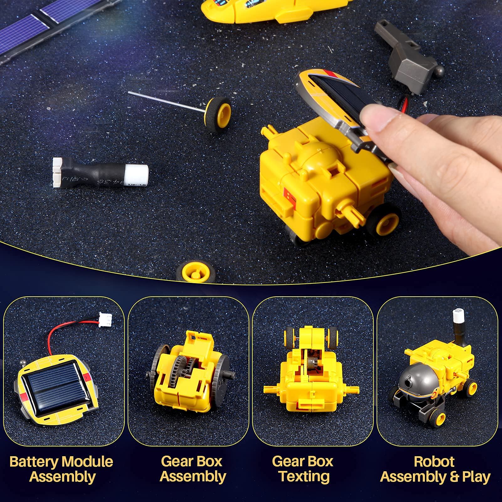 STEM Projects Kits for Kids Age 8-12, Solar Robot Space Kits Gifts for 8-14 Year Old Teen Boys Girls, Science Kits for Boys, 120Pcs Building Experiments Robots for Teenage Ages 9 10 11 13.