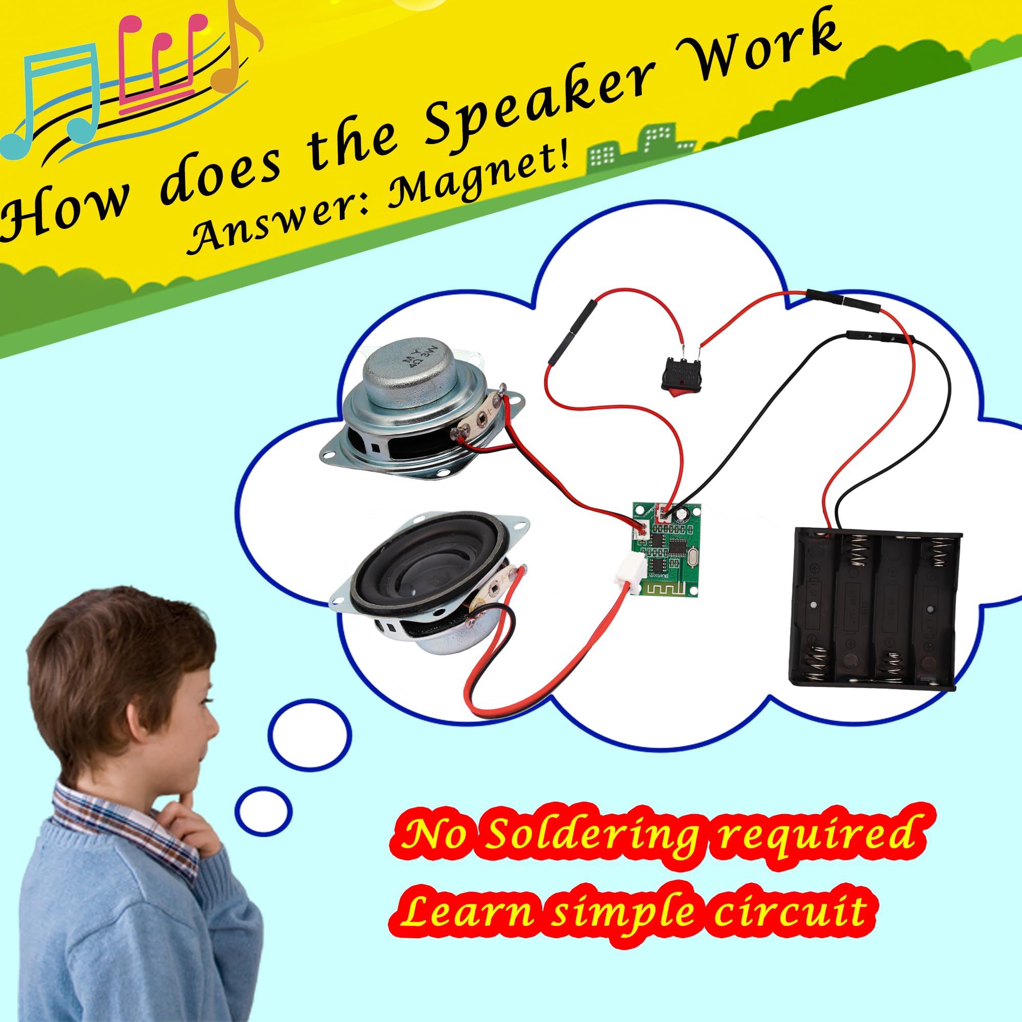 Build Bluetooth Speaker Kit Teen Girl Boy Gifts - Toys for Ages 8 9 10 11 12 13 14 15 16 and up - Gift for Teenage Girl Boy - Cool Stuff Gift Ideas for Teens - Novelty Toy Gifts for Kids or Friends