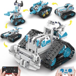 behowl technique car building set, stem kits for kids age 8-10, 11-16, 5in1 remote & app control tracked racer/robot/tank/bulldozer, rc toy gifts for boys girls 8-16, (700 pcs)