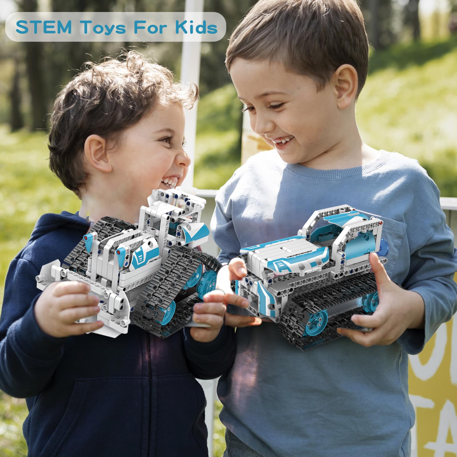 BEHOWL Technique Car Building Set, STEM Kits for Kids Age 8-10, 11-16, 5in1 Remote & APP Control Tracked Racer/Robot/Tank/Bulldozer, RC Toy Gifts for Boys Girls 8-16, (700 PCS)