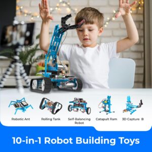 Makeblock mBot Ultimate 10 in 1 Robot Building Toys, Robotics Kit App Remote Control Robot Toys Compatible with Arduino C & Raspberry Pi, STEM Educational DIY Robot Arm Kit Gift for Teenagers & Adults