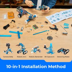 Makeblock mBot Ultimate 10 in 1 Robot Building Toys, Robotics Kit App Remote Control Robot Toys Compatible with Arduino C & Raspberry Pi, STEM Educational DIY Robot Arm Kit Gift for Teenagers & Adults