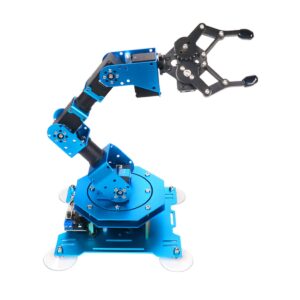 lewansoul robotic arm for arduino coding programming 6dof xarm 1s stem educational building robot arm kits, 6 axis full metal robotic arm wireless handle/pc/app/mouse control learning robot