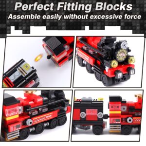 COBFDHA Train Sets Toys for Kids Age 8-12, 8-in-2 Building Blocks Kits for 12-16 Year Old Teen Boys Girls, STEM Engineering Robot Toy, Christmas Birthday Gifts for Kids Ages 6 7 9 10 11 14 (766 Pcs)