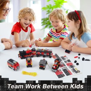 COBFDHA Train Sets Toys for Kids Age 8-12, 8-in-2 Building Blocks Kits for 12-16 Year Old Teen Boys Girls, STEM Engineering Robot Toy, Christmas Birthday Gifts for Kids Ages 6 7 9 10 11 14 (766 Pcs)