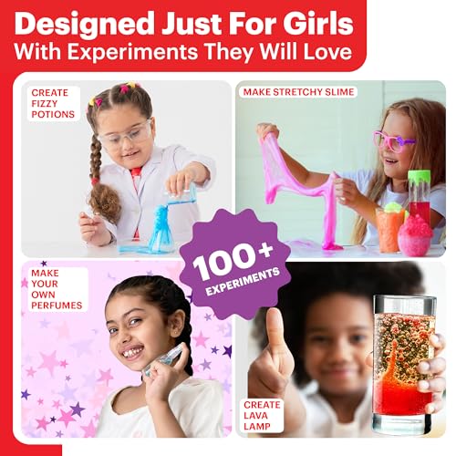 Doctor Jupiter Girls First Science Experiment Kit for Kids Ages 4-5-6-7-8| Birthday Gift Ideas for 4-8 Year Old Girls| STEM Learning & Educational Toys