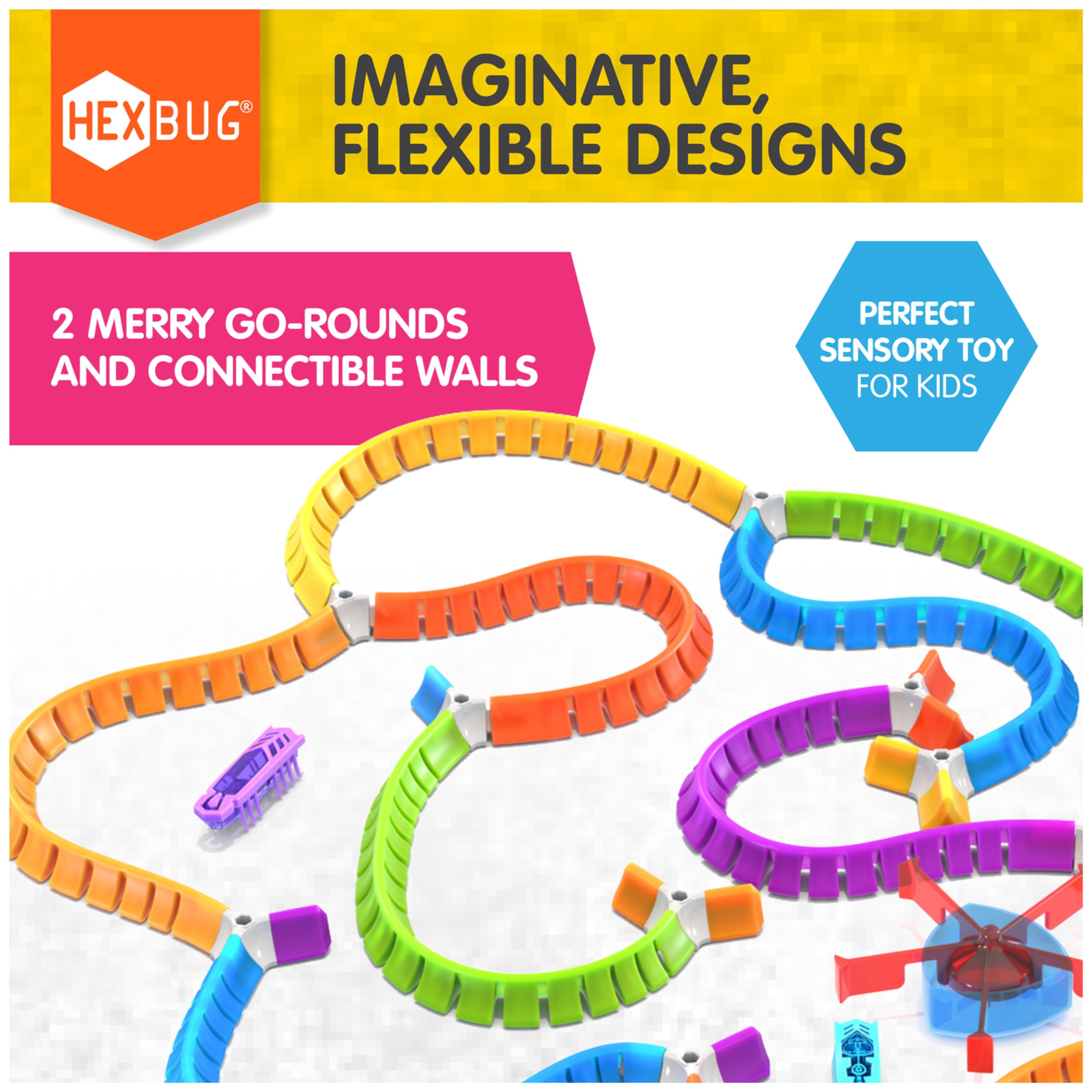 HEXBUG Nano Land, Sensory Toys for Kids & Cats with Over 40 Pieces & 3 Nano Bugs, STEM Kits & Mini Robot Toy for Kids Ages 3 & Up, Batteries Included