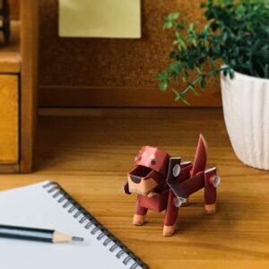 PIPEROID animals Dachshund Dog - Japanese 3D Paper Dog Puzzle DIY Origami Kit for Kids and Adults