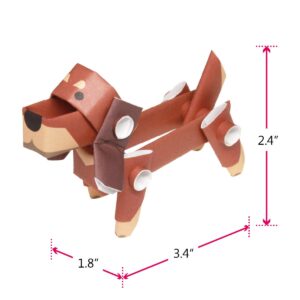 PIPEROID animals Dachshund Dog - Japanese 3D Paper Dog Puzzle DIY Origami Kit for Kids and Adults