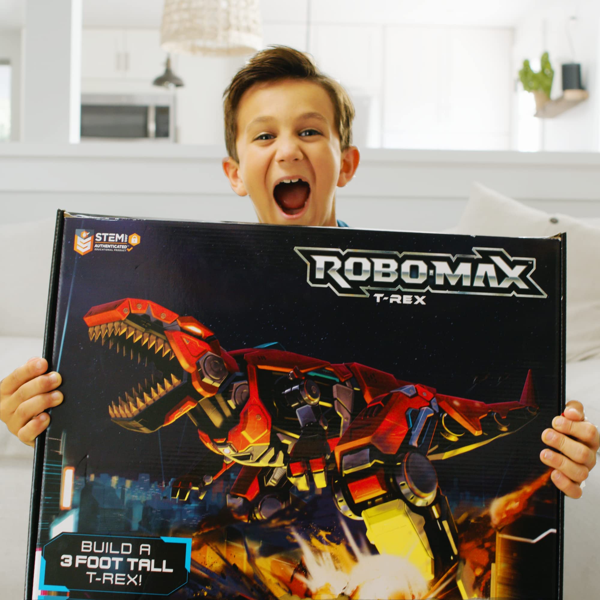 ROBO-MAX T-Rex | Construction Building Kit, 3' FT. Tall Dino Robot – STEM Toys for Kids Ages 7-12 and Up (250+ Pieces)