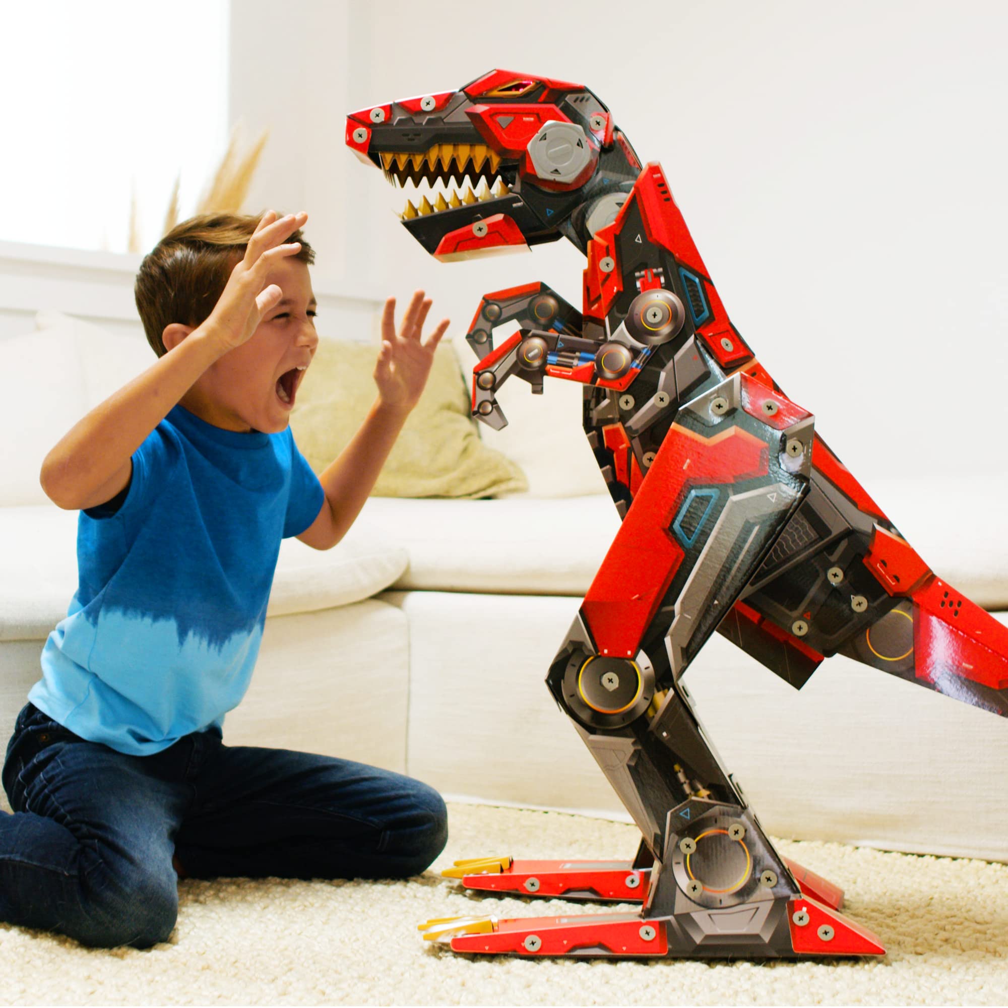 ROBO-MAX T-Rex | Construction Building Kit, 3' FT. Tall Dino Robot – STEM Toys for Kids Ages 7-12 and Up (250+ Pieces)