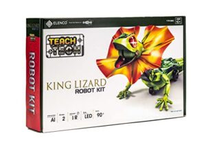 elenco teach tech king lizard, interactive lizard robot kit, stem creative toys for kids 10+ includes assembly parts