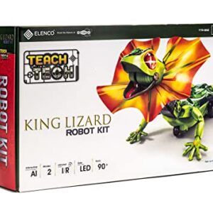 Elenco Teach Tech King Lizard, Interactive Lizard Robot Kit, STEM Creative Toys for Kids 10+ includes Assembly Parts