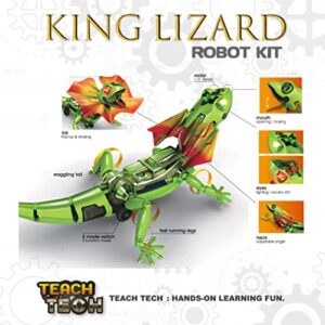 Elenco Teach Tech King Lizard, Interactive Lizard Robot Kit, STEM Creative Toys for Kids 10+ includes Assembly Parts