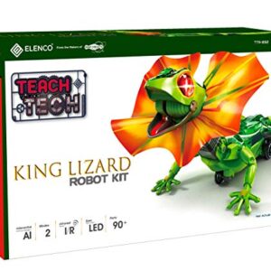 Elenco Teach Tech King Lizard, Interactive Lizard Robot Kit, STEM Creative Toys for Kids 10+ includes Assembly Parts