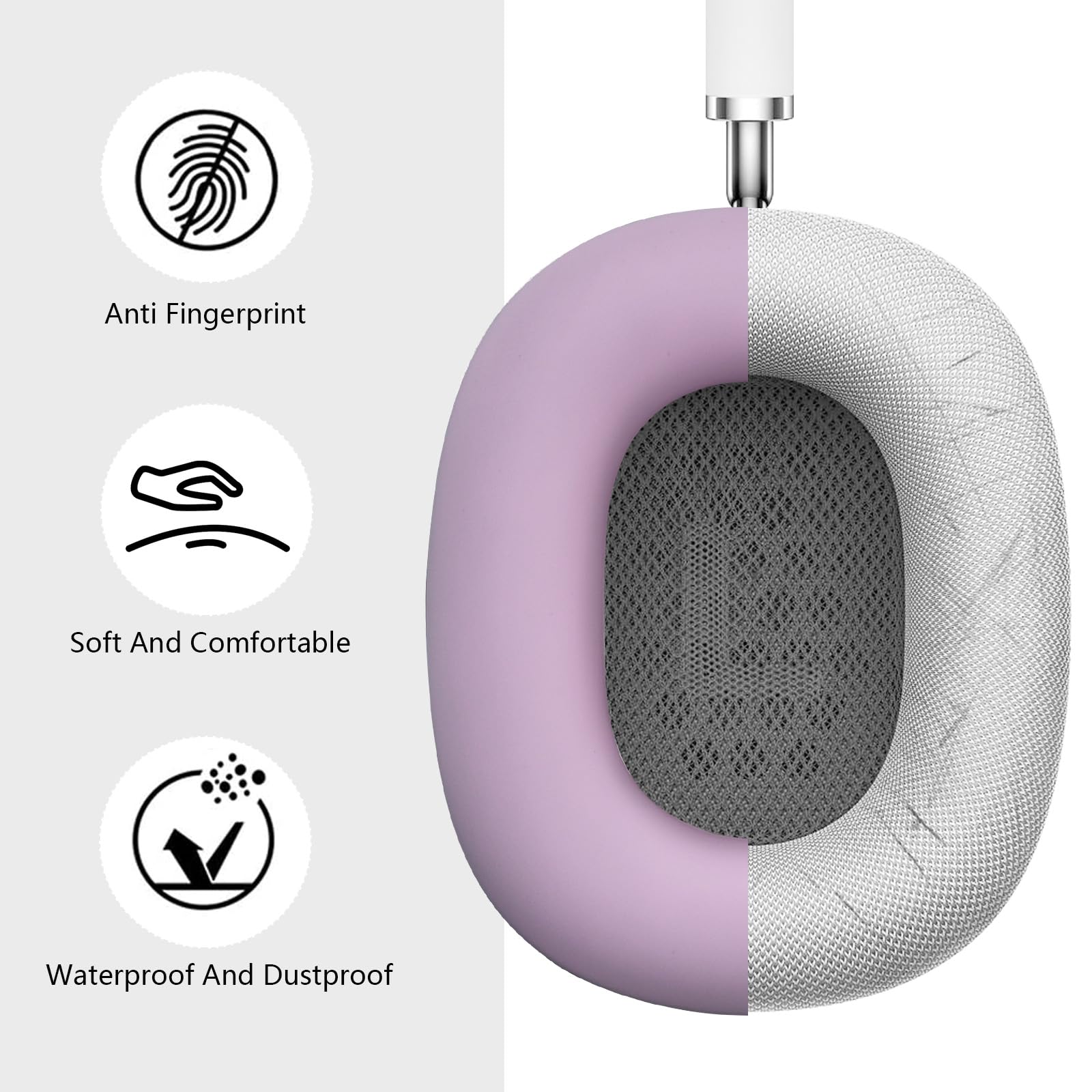 Filoto Case for Airpods Max Headphones, Silicone Cover for Apple Airpod Max,Accessories Cases (Lavender Purple)