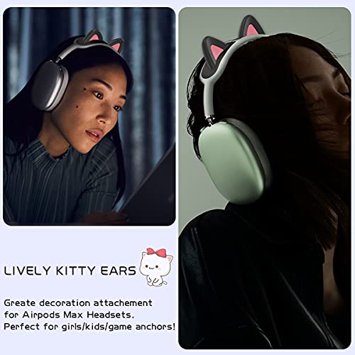 WQNIDE Headband Cover for AirPods Max, Cute cat Ears Design Soft Silicone Headphone Headband Protectors/Comfort Cushion/Top Pad Protector Sleeve Compatible with Apple AirPods Max (Black)