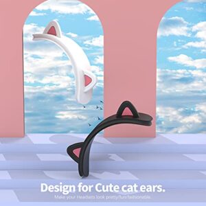 WQNIDE Headband Cover for AirPods Max, Cute cat Ears Design Soft Silicone Headphone Headband Protectors/Comfort Cushion/Top Pad Protector Sleeve Compatible with Apple AirPods Max (Black)