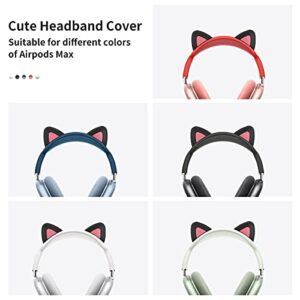 WQNIDE Headband Cover for AirPods Max, Cute cat Ears Design Soft Silicone Headphone Headband Protectors/Comfort Cushion/Top Pad Protector Sleeve Compatible with Apple AirPods Max (Black)