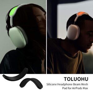 TOLUOHU Headband Cushion for Apple AirPods Max, Washable Soft Silicone Dustproof Airpods Max Headphones Accessories Compatible with Knit-mesh Canopy(Orange)