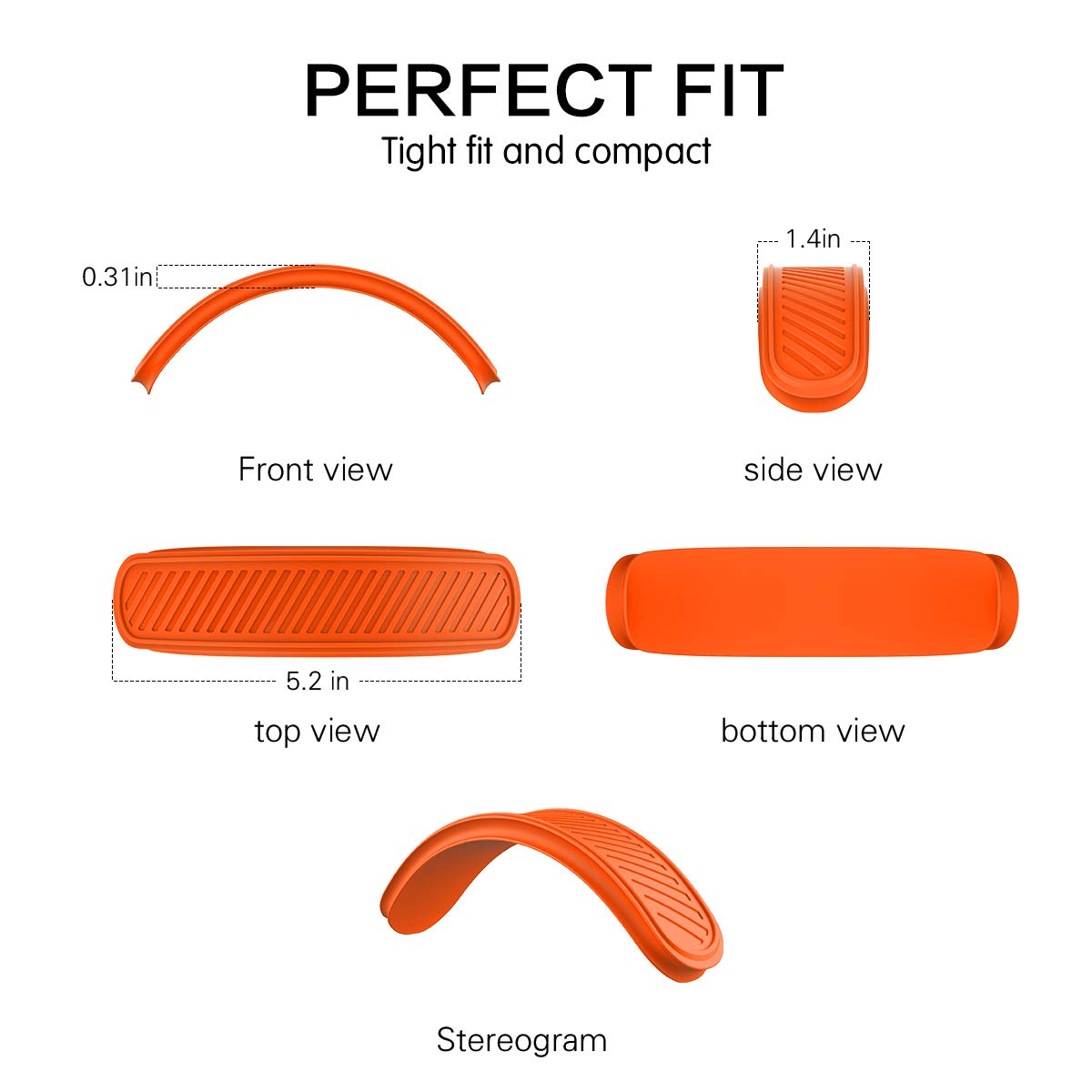 TOLUOHU Headband Cushion for Apple AirPods Max, Washable Soft Silicone Dustproof Airpods Max Headphones Accessories Compatible with Knit-mesh Canopy(Orange)