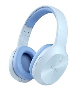 edifier w600bt wireless over-ear headphones, bluetooth v5.1, crystal clear call, 40mm drivers, 30h playtime, connect to 2 devices, built-in microphone, lightweight, for travel, home, office - blue