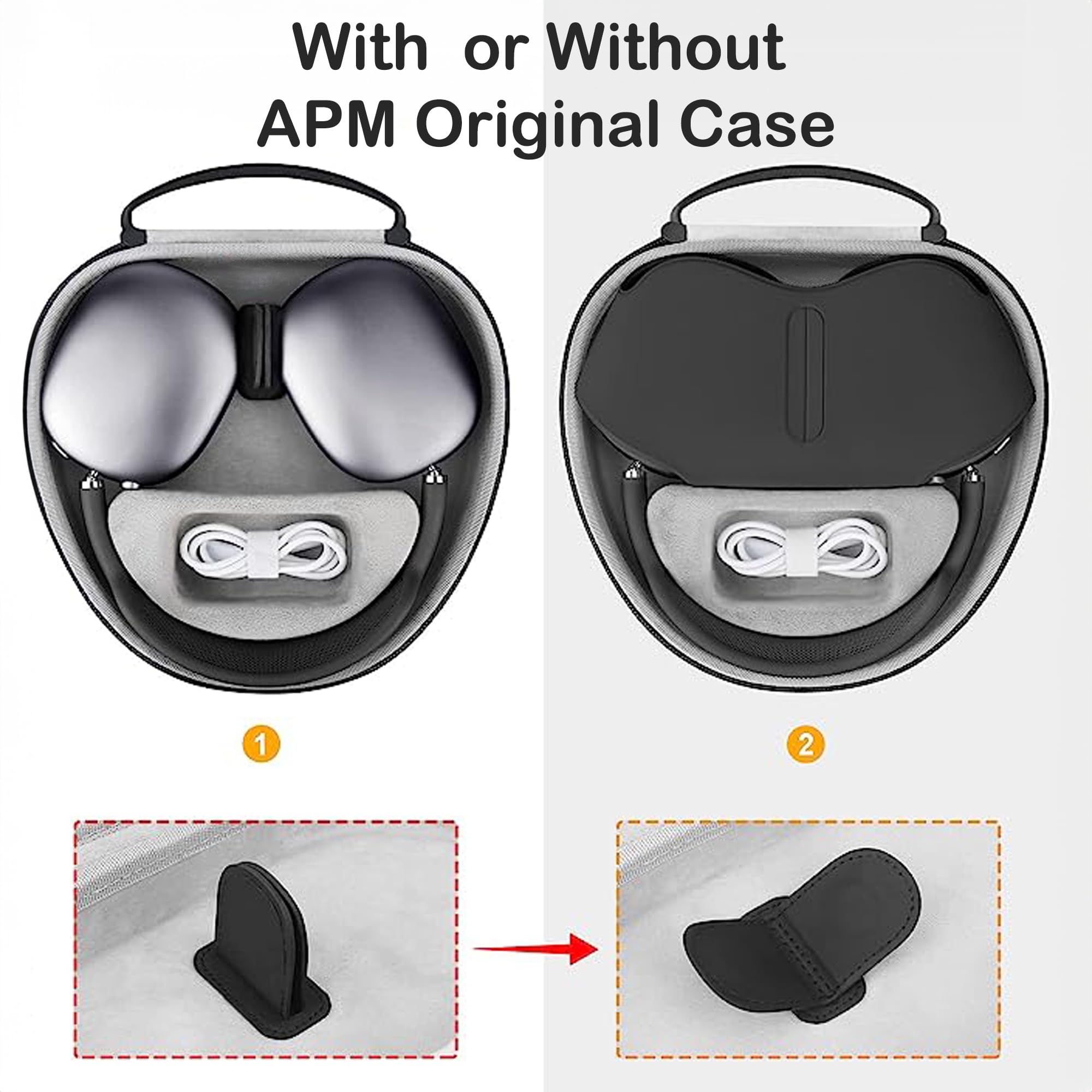 Hard Case for New AirPods Max, Travel Carrying Headphone Case with Music Cool Music Earpad Cover Protective Portable Storage Bag Gift APM5