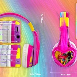 eKids Trolls Band Together Bluetooth Headphones for Kids, Wireless Headphones with Microphone includes Aux Cord, Volume Reduced Kids Foldable Headphones for School, Home, or Travel