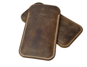 distressed brown leather iphone 11 pro max sleeve/iphone 6 7 8 plus case sleeve/iphone x xr xs max sleeve pouch - ip005s