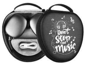 hard case for new airpods max, travel carrying headphone case with funny print music earpad cover protective portable storage bag gift apm2