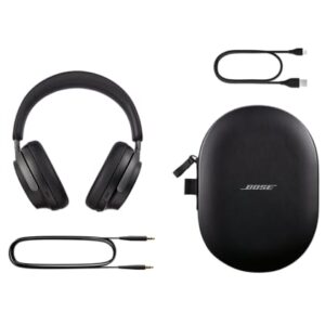 Bose QuietComfort Ultra Wireless Noise Cancelling Headphones with Spatial Audio, Over-the-Ear Headphones with Mic, Up to 24 Hours of Battery Life, Black