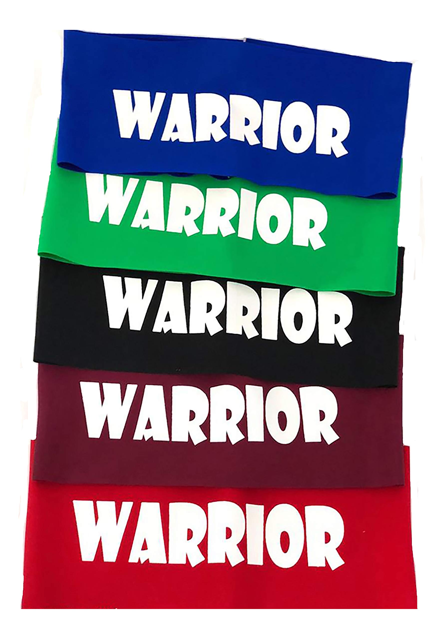 5 Pack of Ninja Headbands, Warrior Headband for Kids, Adult Wide Headbands, Ninja Party Favors for Boys, Unisex Athletic Headgear Five Pack - Set of 5 (Multi Red)